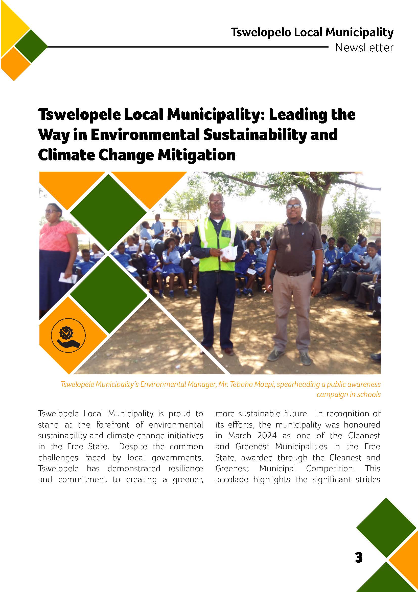 Tswelopele Local Municipality Newsletter Volume One – Tswelopele Local ...